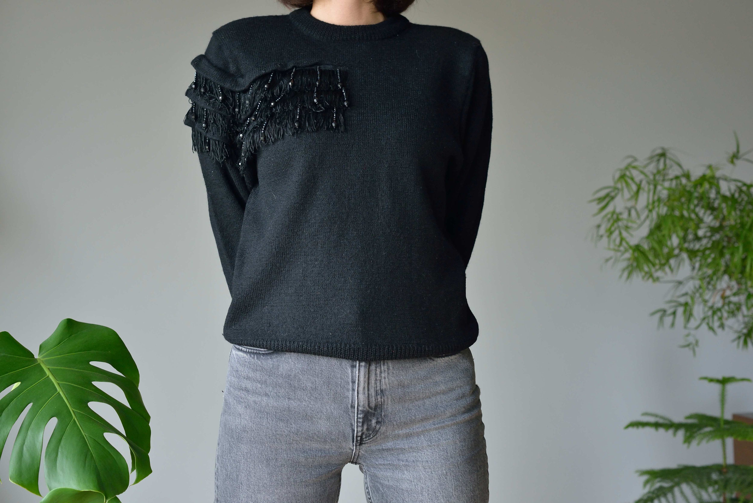 Pure Wool Pullover Sweater With Shoulder Pads - Etsy