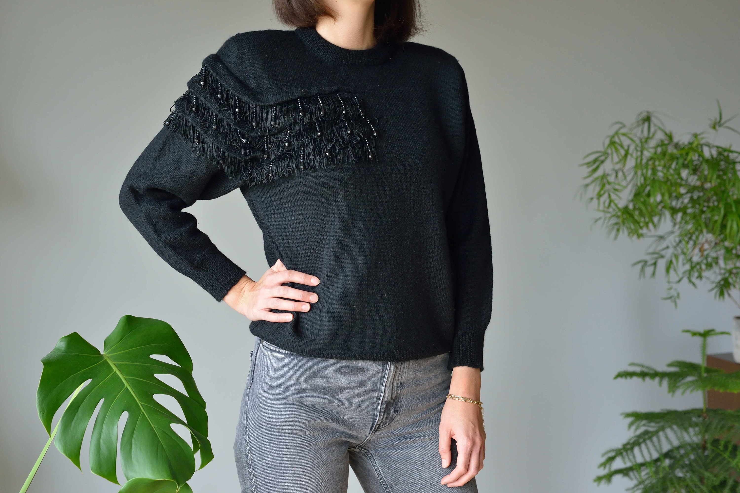Pure Wool Pullover Sweater With Shoulder Pads - Etsy