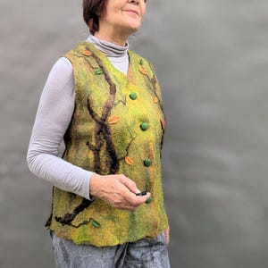 Warm Felted Wool Vest for Women, Women's Handmade Sleeveless Vest ...