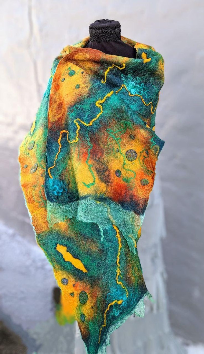 Nuno Women's Textured Felt Scarf, Unique Brightly Colored Felt Scarf - Etsy