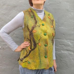 Warm Felted Wool Vest for Women, Women's Handmade Sleeveless Vest ...