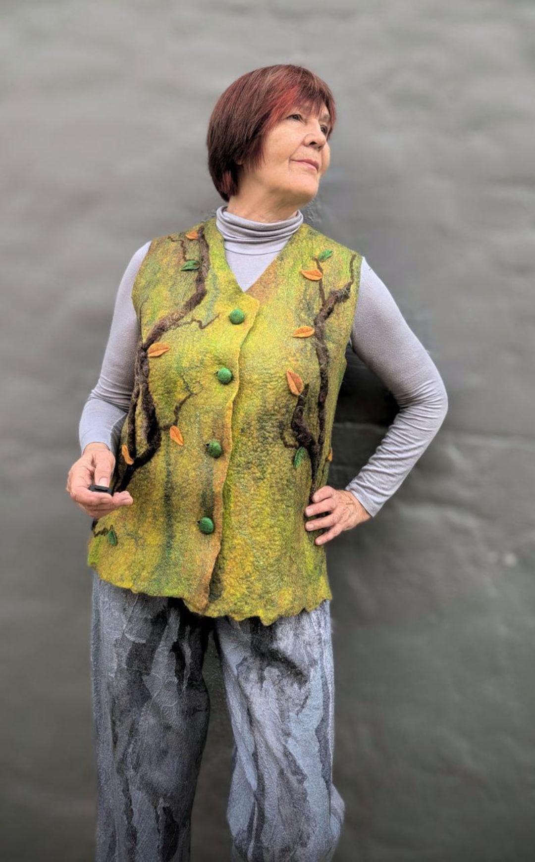 Warm Felted Wool Vest for Women, Women's Handmade Sleeveless Vest ...