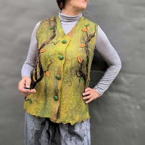 Warm Felted Wool Vest for Women, Women's Handmade Sleeveless Vest ...