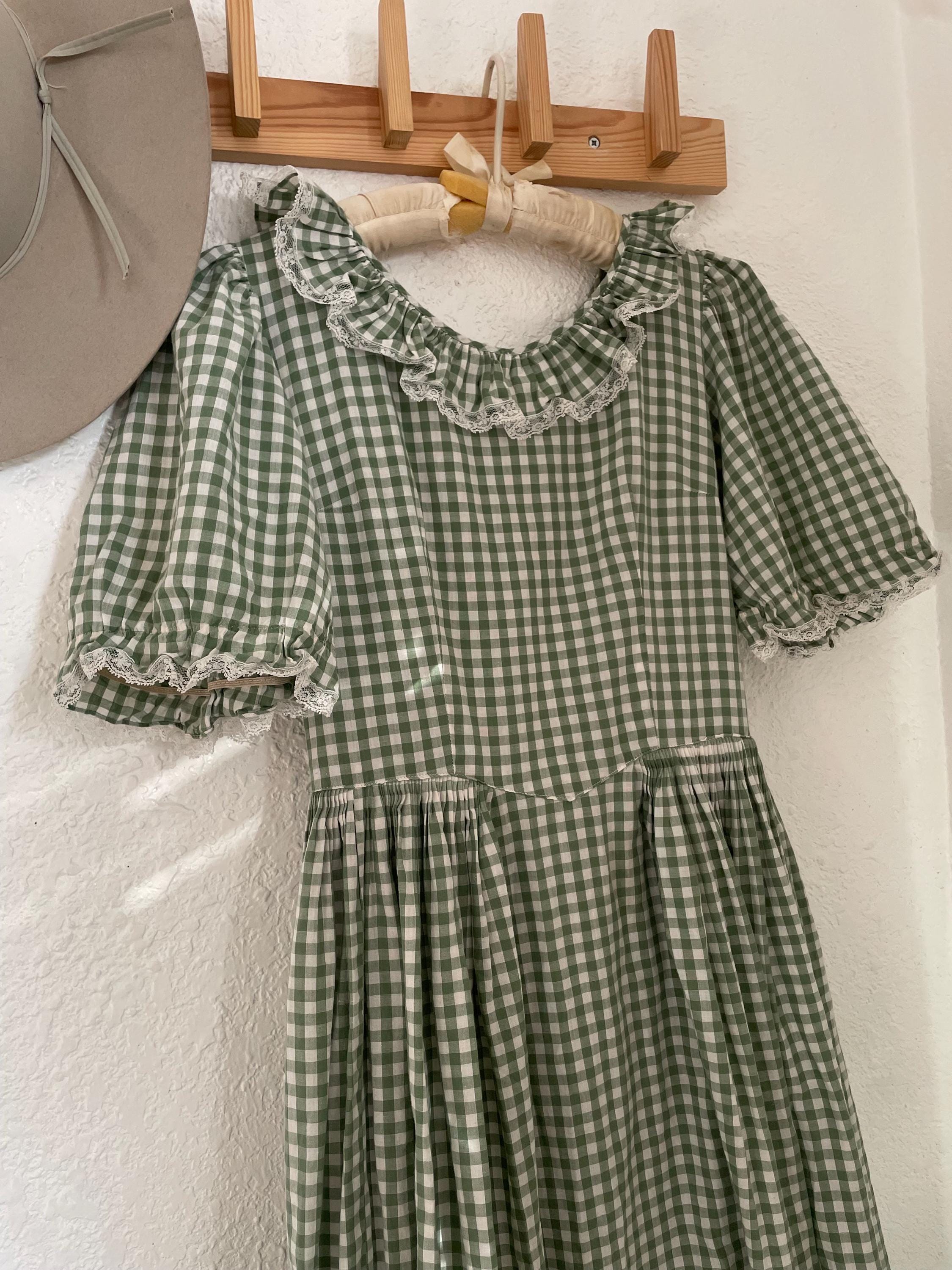 Vintage Gingham Dress, Retro Checkered Dress, 50s Style Midi Dress ...