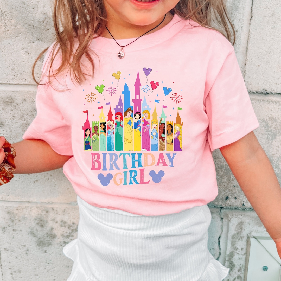 Disney Castle Birthday Shirt, Disney Princesses Birthday Shirt, Disney Birthday Shirt, Girl's ...