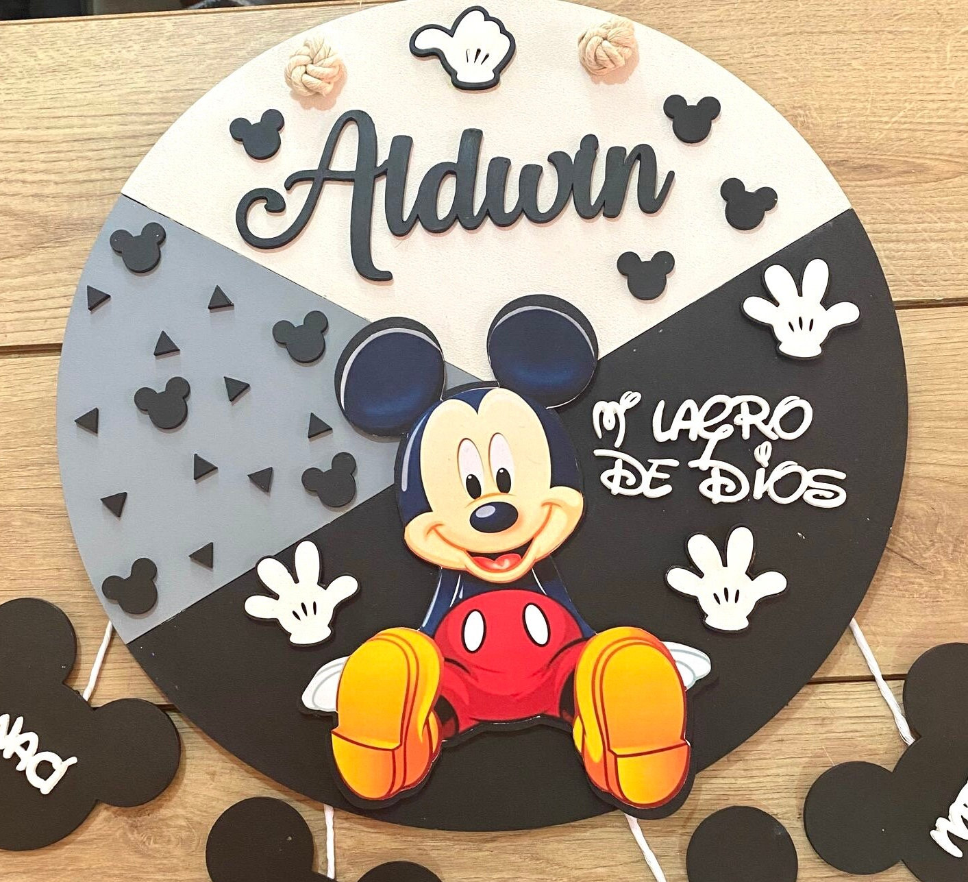 Mickey Mouse Sign, Above Crib Sign, Round Name Sign, Custom Name Sign ...