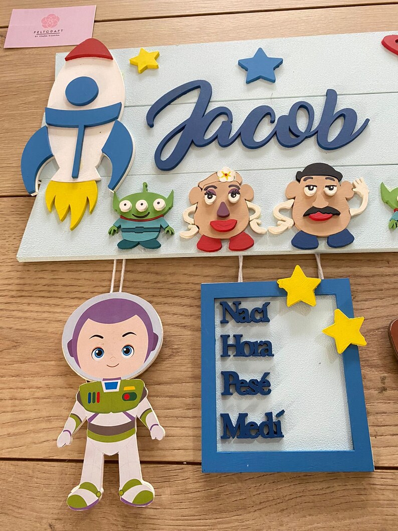 Toy Story Sign, Above Crib Sign, Round Name Sign, Custom Name Sign, Boy ...