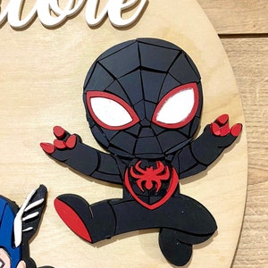 Captain America Sign, Spiderman Sign, Round Name Sign, Custom Name Sign ...