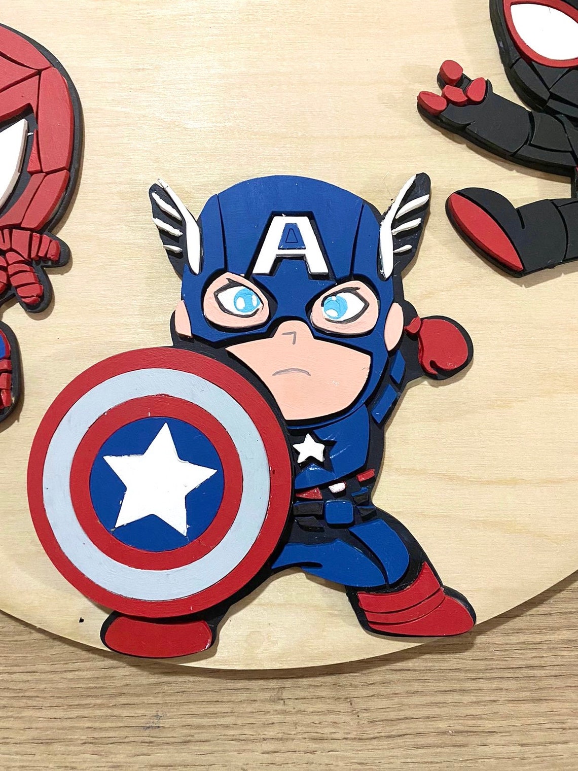 Captain America Sign, Spiderman Sign, Round Name Sign, Custom Name Sign ...