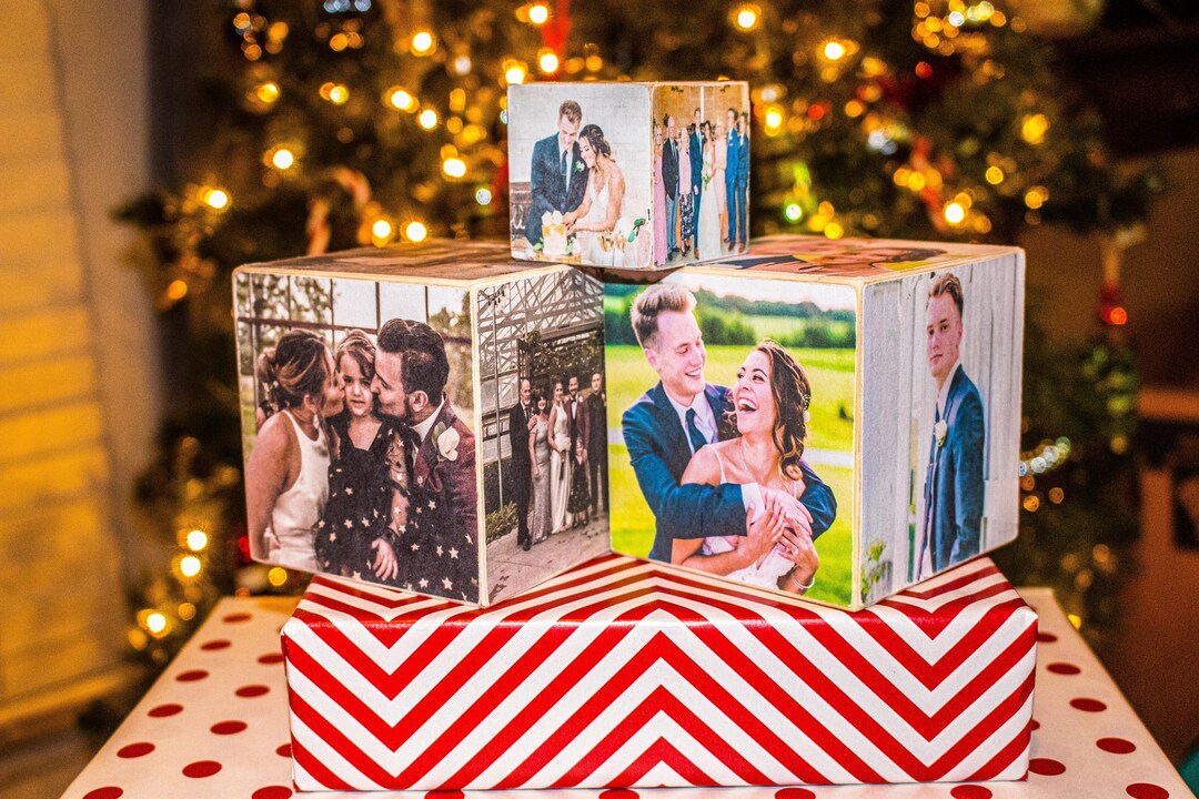 Customized Photo Wood Memory Blocks, Handcrafted Picture Cubes, Unique ...
