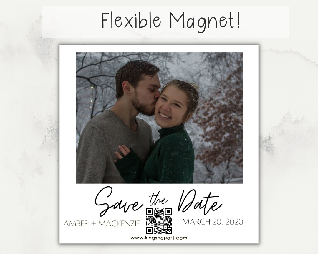 QR Code Save the Date Photo Magnets, Photobooth Style Magnets ...