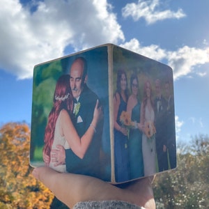 Customized Photo Wood Memory Blocks, Handcrafted Picture Cubes, Unique ...