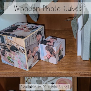 Customized Photo Wood Memory Blocks, Handcrafted Picture Cubes, Unique ...