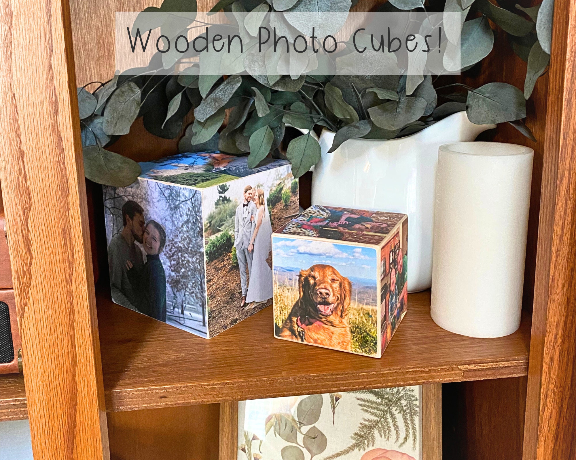 Customized Wooden Photo Cubes - Personalized Wood Memory Block, Home ...