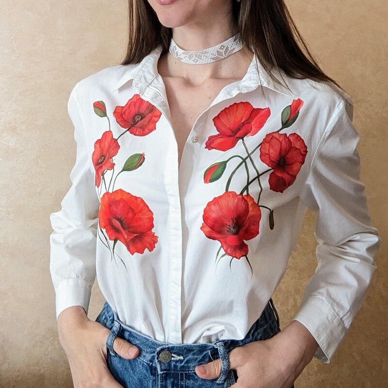 Hand Painted Shirt - Etsy