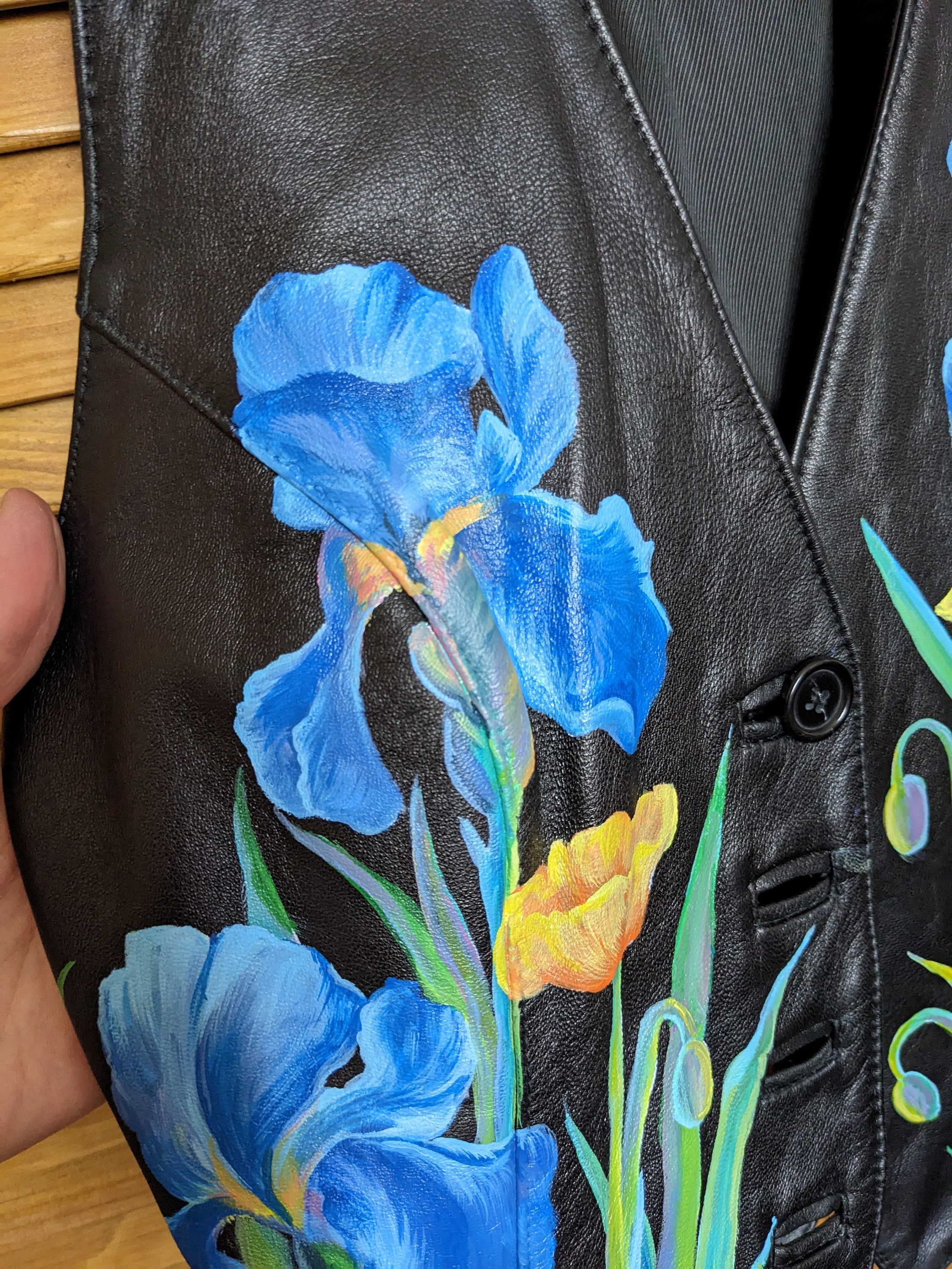 Hand Painted Clothes Customized Vintage Leather Vest - Etsy