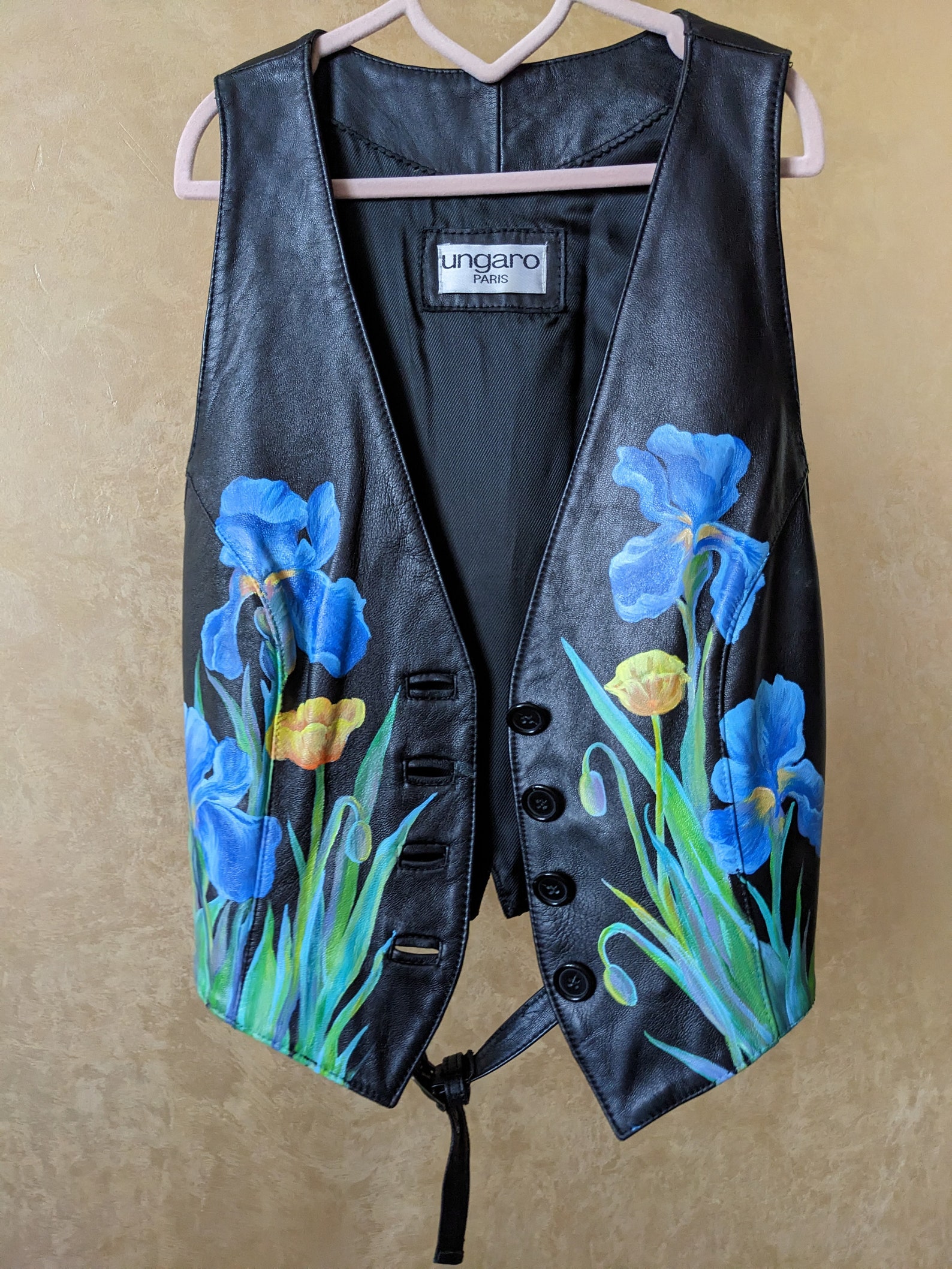 Hand Painted Clothes Customized Vintage Leather Vest - Etsy