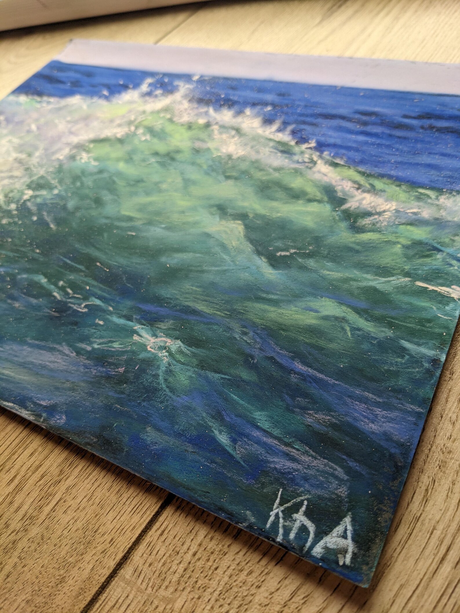 Original Pastel Seascape Art – Ocean Wave Painting, 11x9 Inches ...