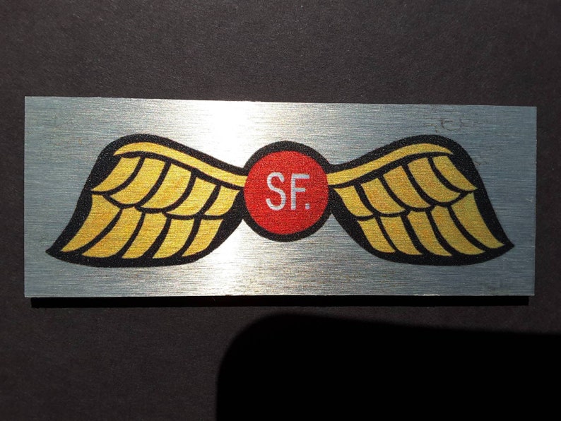 Small Jedburgh Wings on Brushed Aluminium - Etsy