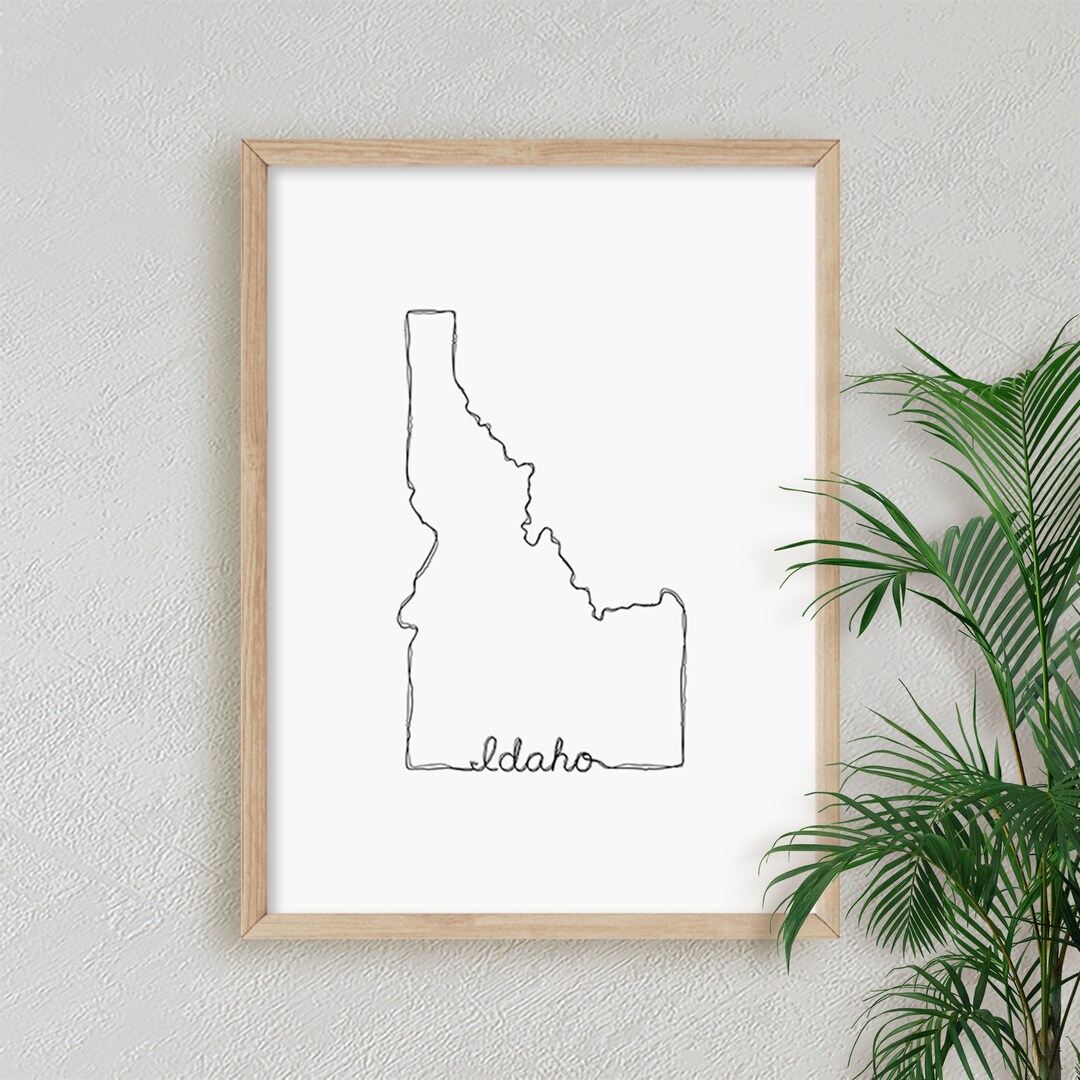 Scribbled Idaho State Outline Printable JPG, PNG Home Office Gift Wall ...