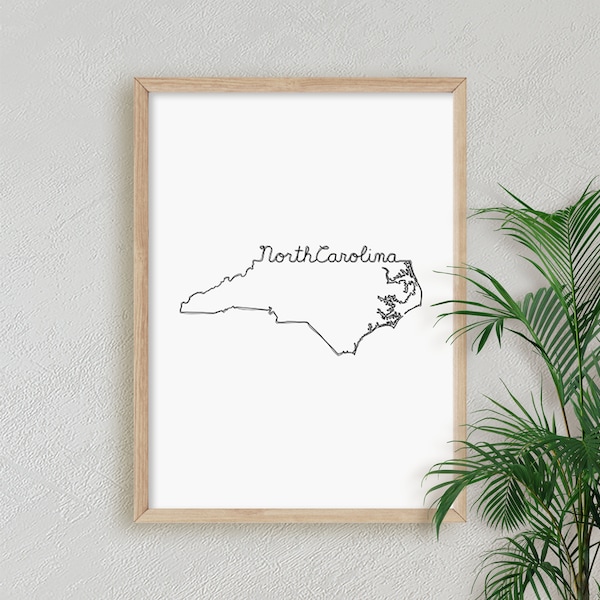 North Carolina Outline Jpg - Etsy