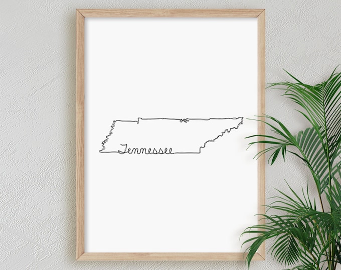 Tennessee State Print Download, Woodcut Tennessee Art, Vintage Style ...