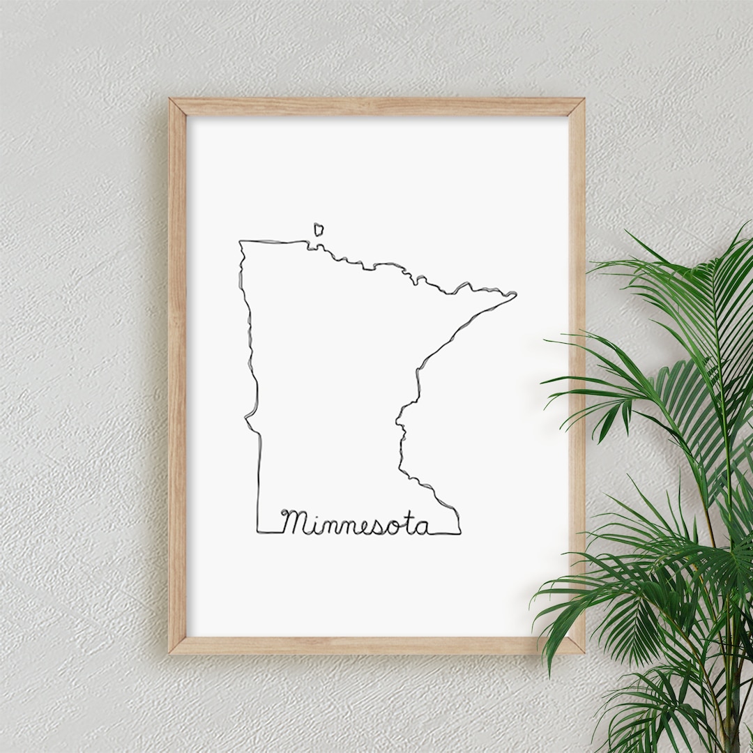 Scribbled Minnesota State Outline Printable JPG, PNG Home Office Gift ...