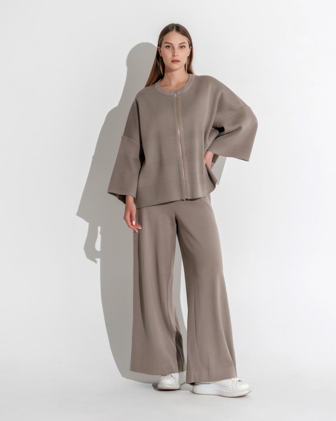 ZIPPED OVERSIZED JACKET Jersey Heavy Outwear Luxury Knitwear - Etsy