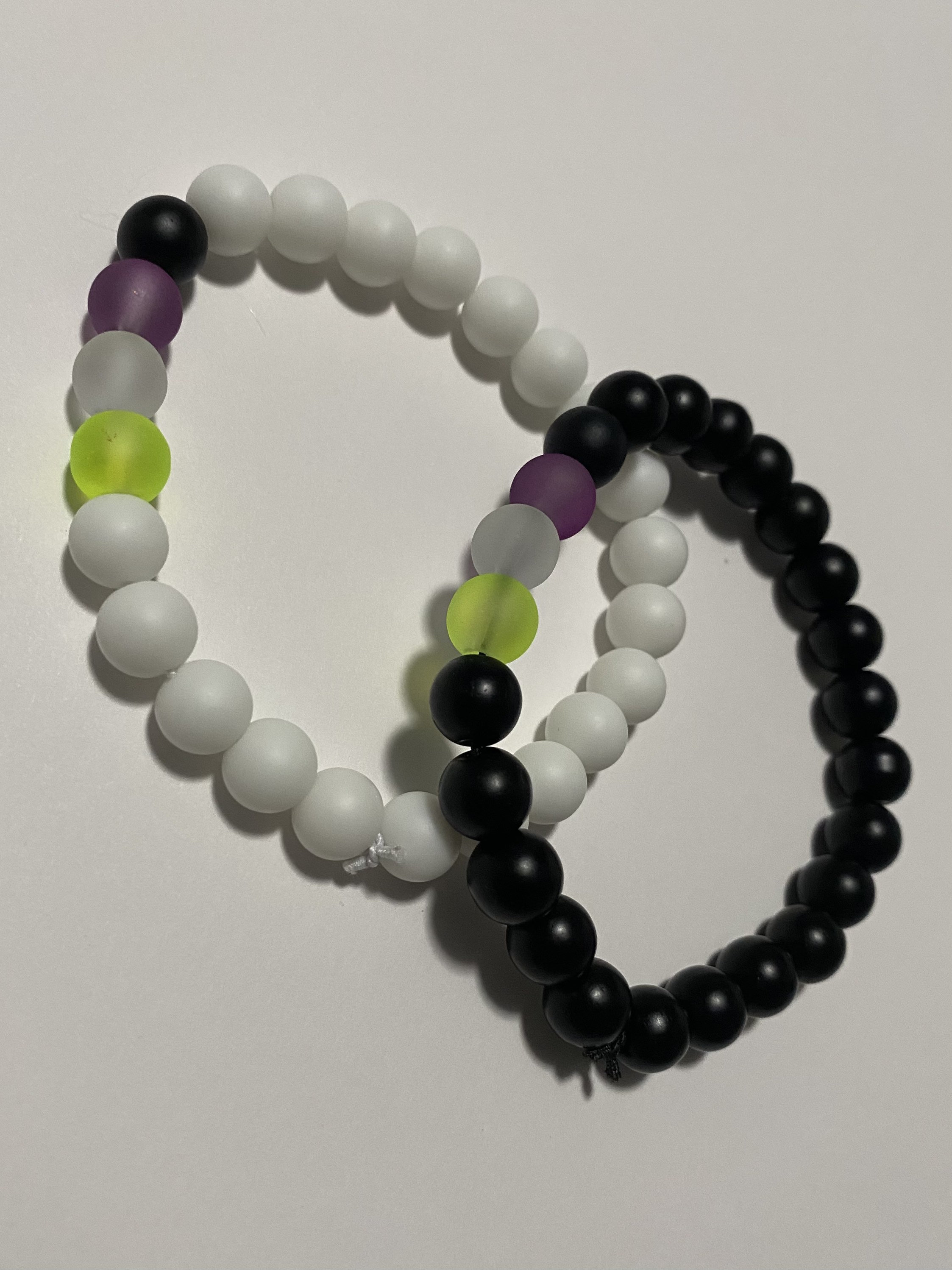 Matte Black Simple NON BINARY Beaded Bracelet | Etsy