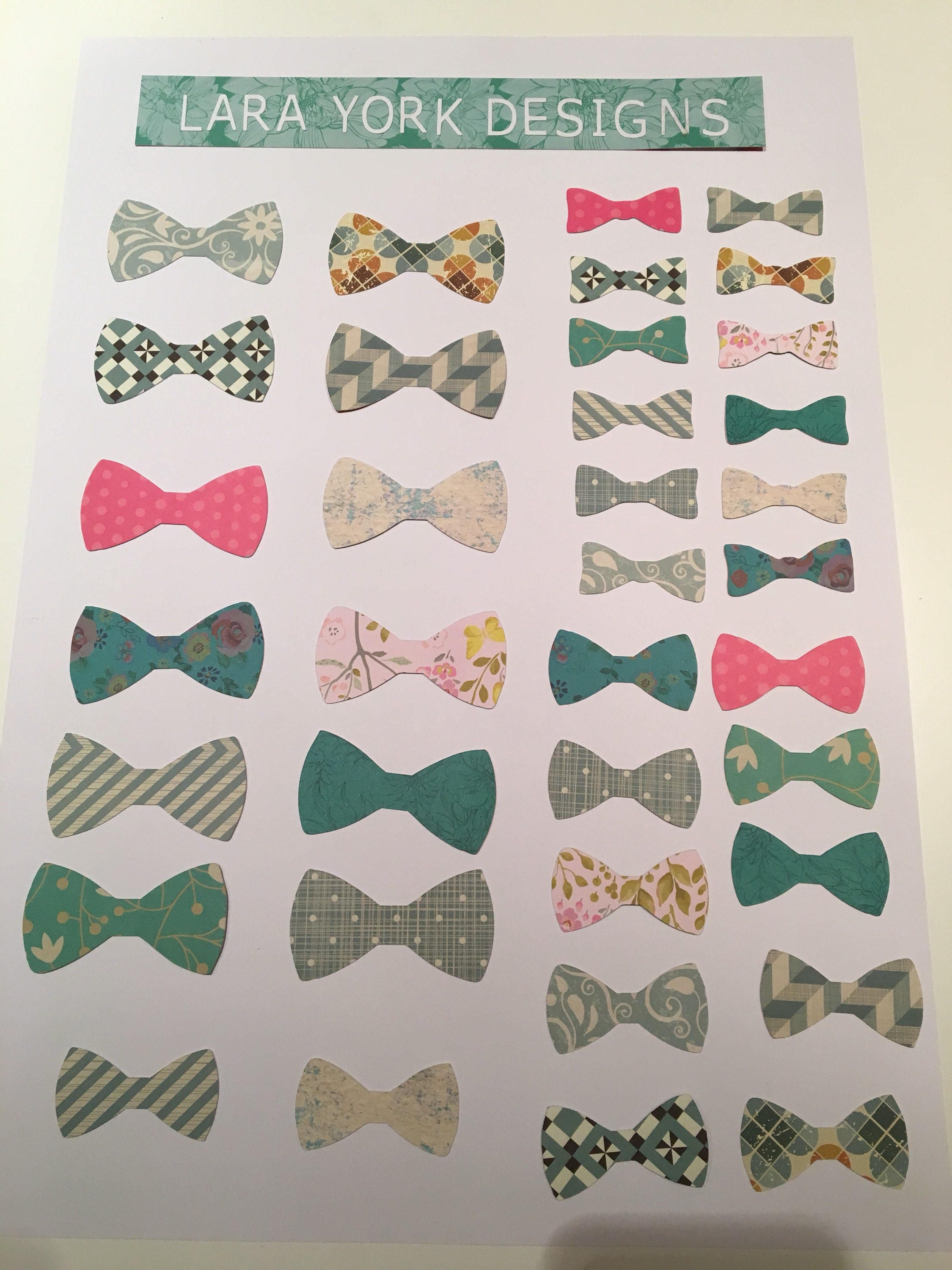 Bow Ties Card Cut Outs Pattern 25pcs for Crafting | Etsy