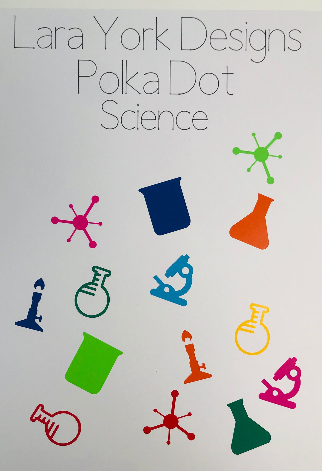 Polka Dot Science Themed Vinyl Stickers 25 Pieces, Ideal for Wall Art ...