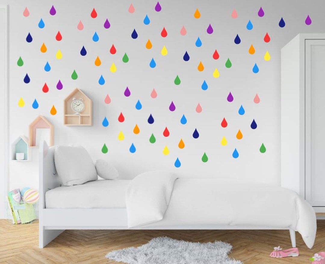 Rain/water Drops Wall Stickers in Vinyl Any Colour 32 Pcs Ideal for ...
