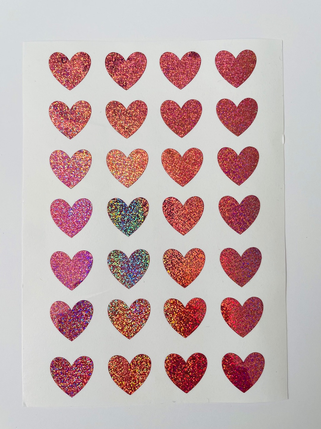 Heart Sticker Sheets in Vinyl Glitter Any Colours Ideal for - Etsy