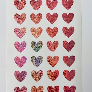 Heart Sticker Sheets in Vinyl Glitter Any Colours Ideal for - Etsy