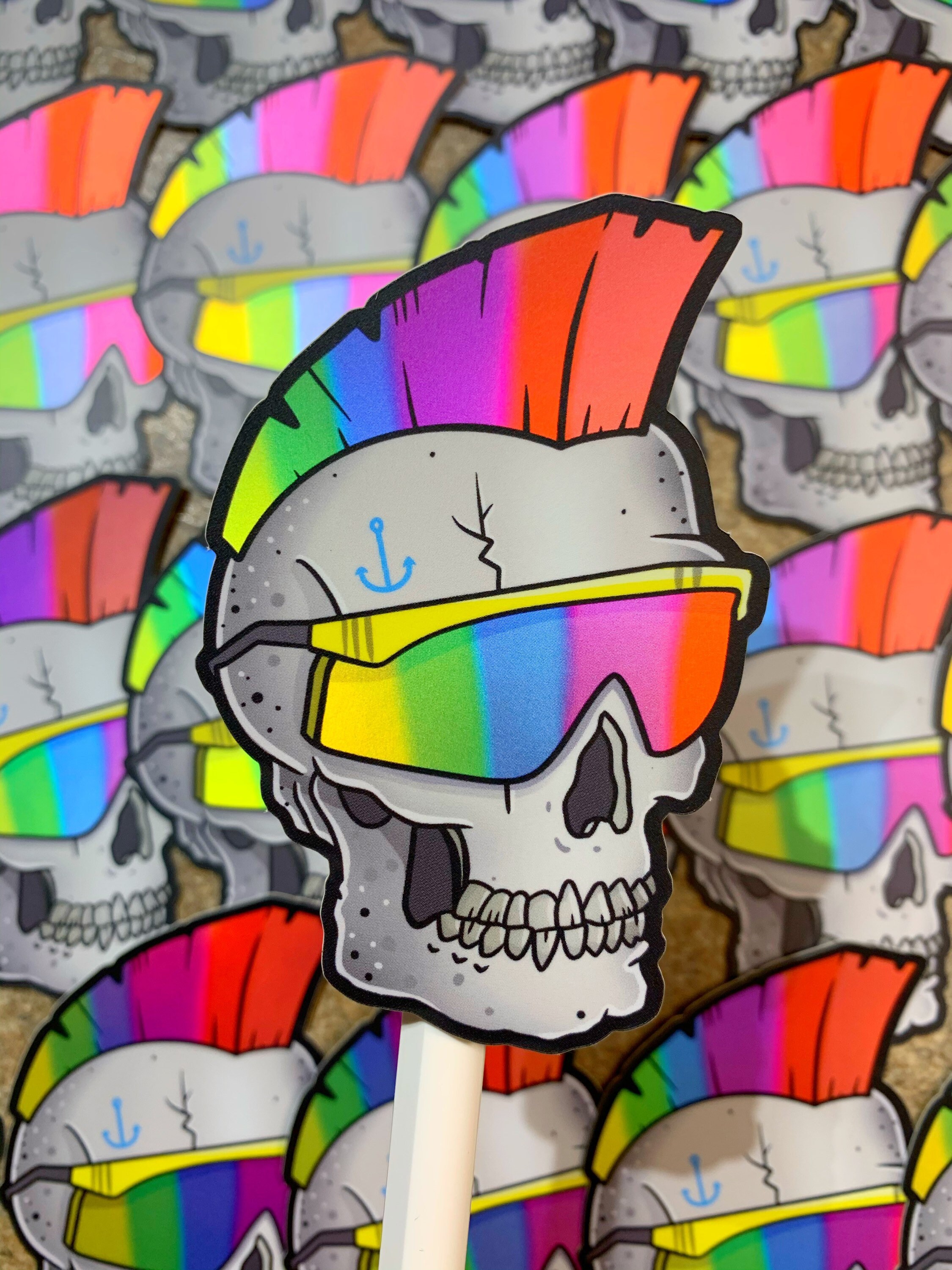 Rad Skull 3.3 Matte Holographic STICKER | Etsy