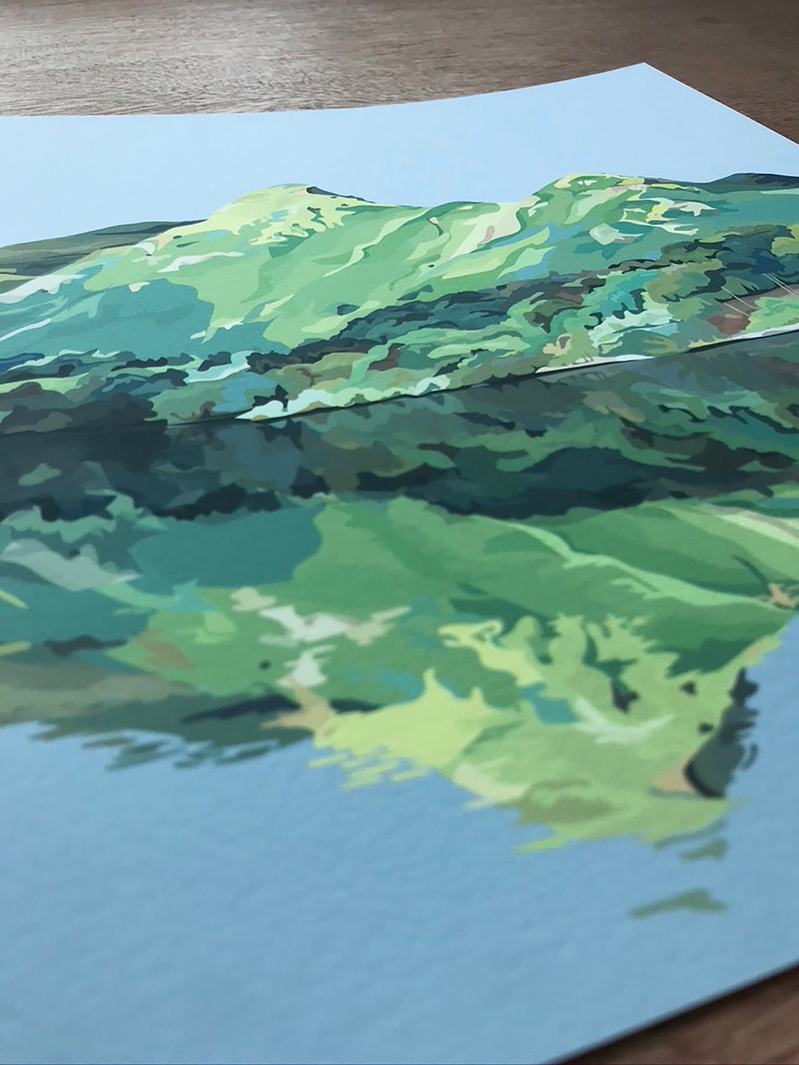 Keswick Lake District Art Colour Print Catbells - Etsy