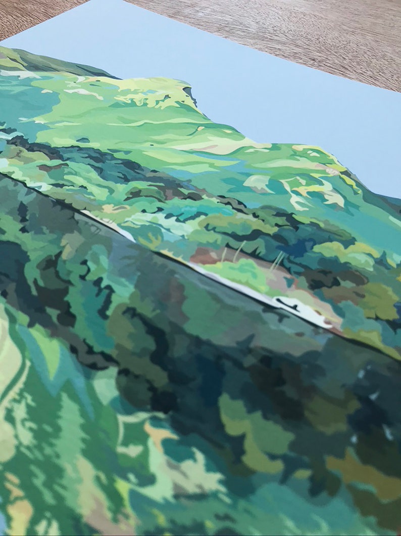 Keswick Lake District Art Colour Print, Catbells - Etsy