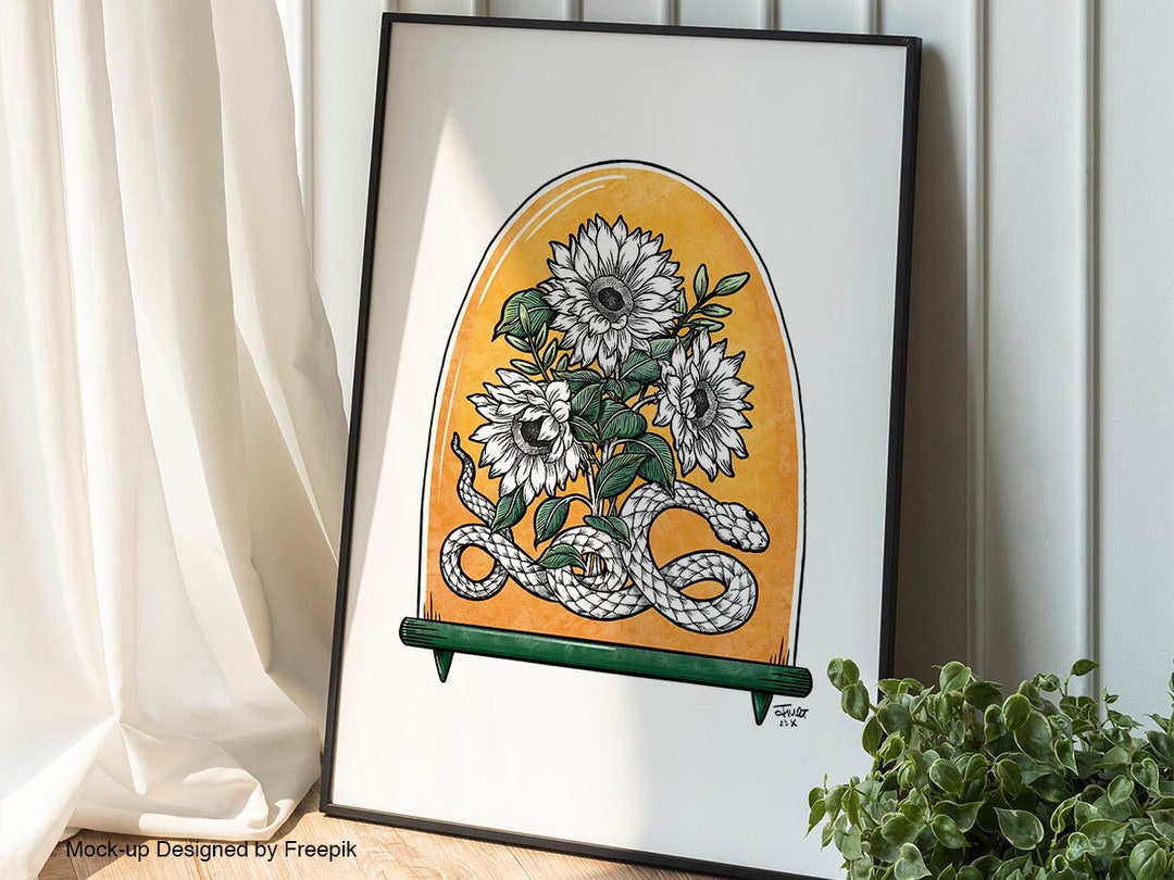 Snake & Sunflower Dome Digital Art Download - Etsy