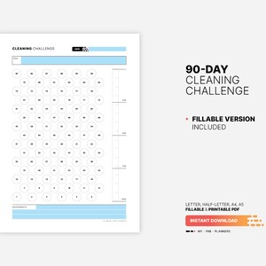 90-day Cleaning Challenge, Printable Checklist, Home Organization (PDF ...
