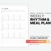 Weekly Rhythm & Meal Plan, Daily and Morning Routine Task Planner ...