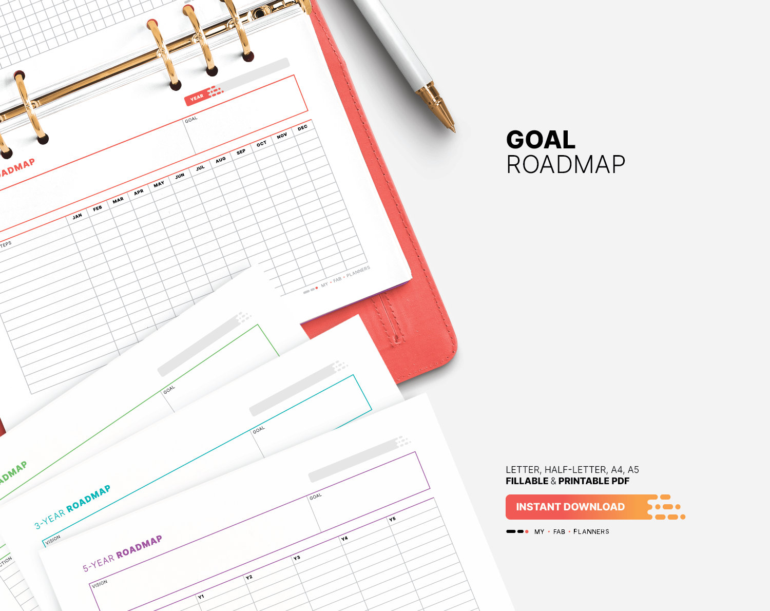 Goal Roadmap Printable Action Plan Fillable Long-term Life - Etsy