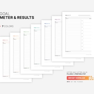Goal Meter & Results Sheet, Goals Crusher Action Plan, Tracker, Planner ...