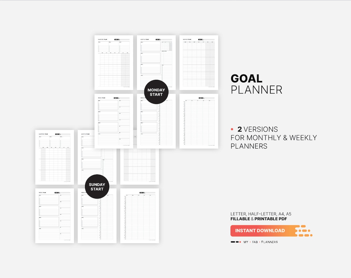 Goal Planner Long Term Life Vision Board Yearly Quarterly - Etsy