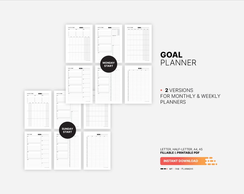 Goal Planner Long Term Life Vision Board Yearly Quarterly - Etsy