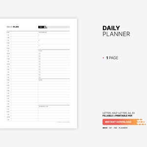 Daily, Weekly, Monthly Planner, Undated Printable and Fillable Letter ...