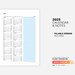 2025 Calendar & Notes Template, Printable New Year At-a-glance Wall ...