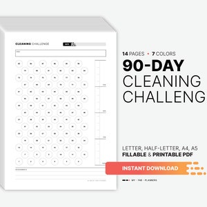 90-day Cleaning Challenge, Printable Declutter to Do List, Fillable ...