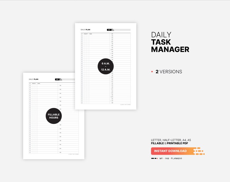 Daily Task Manager Planner, Productivity & Appointment Scheduler ...