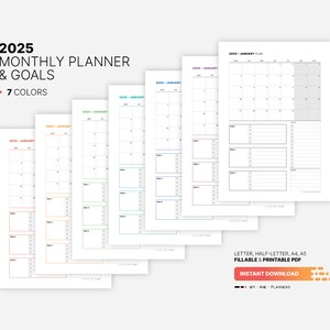 2025 Monthly Planner & Goals Template, Fillable Goal Setting, Mapping ...