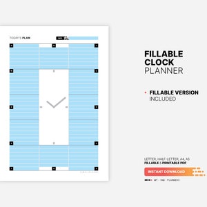 Fillable Clock, Daily Routine & Rhythm Schedule Planner, Undated ...